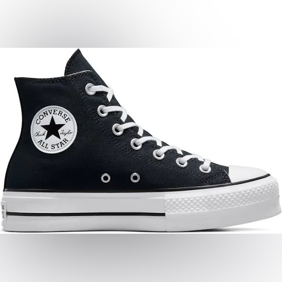 Converse | Shoes | Converse Blackwhite High Top Platform Sneakers ...